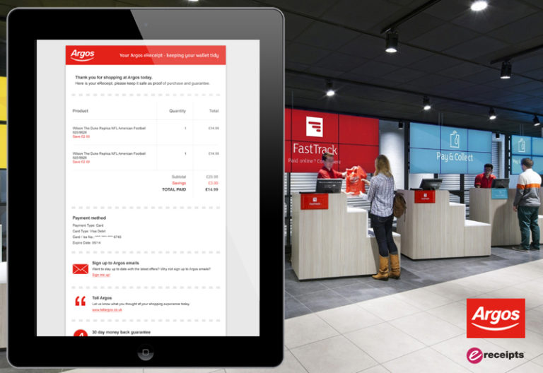 Argos rolls out eReceipts software at 750 stores