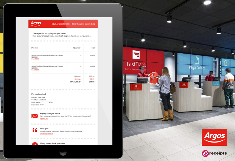 Argos rolls out eReceipts software at 750 stores