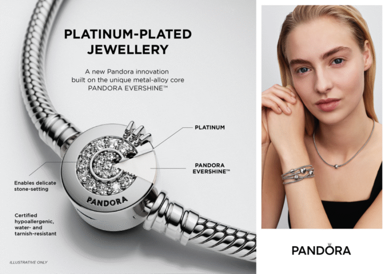 A new era: Pandora introduces platinum-plated jewellery