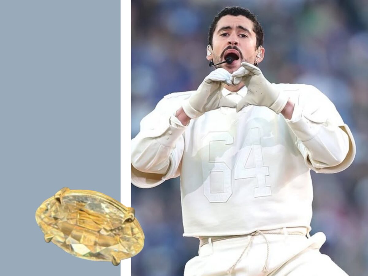 Bad Bunny wears desert diamonds for Super Bowl LX performance